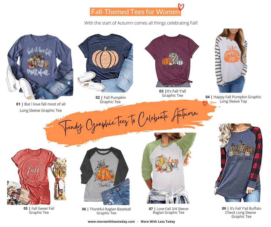 Fall-Themed Tees for Women - More With Less Today