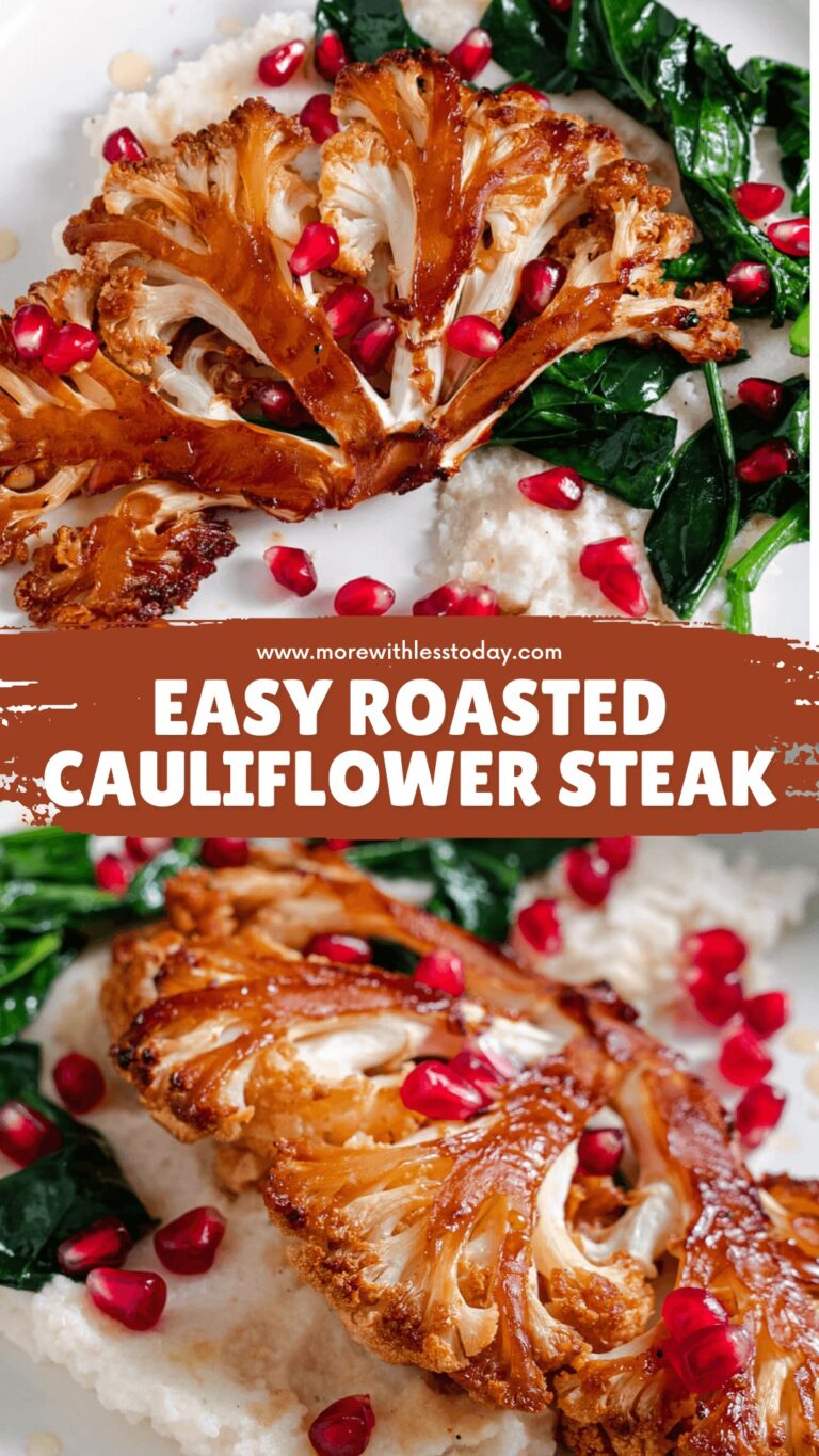 Easy Roasted Cauliflower Steak - Tasty Meatless Recipe! - More With ...