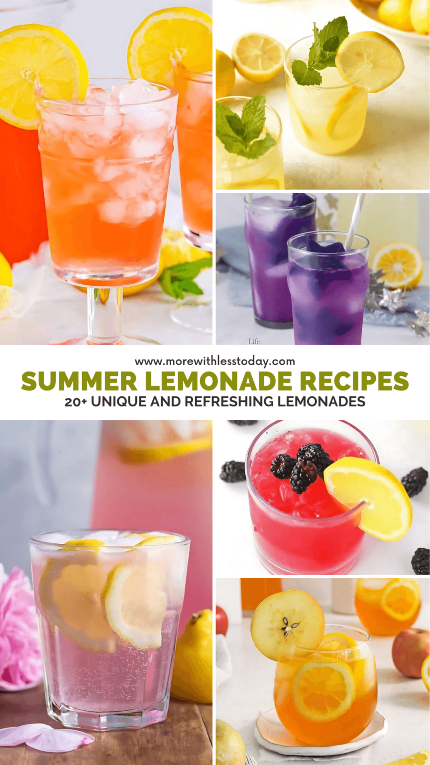 25 Unique Summer Lemonade Recipes- Homemade Drinks